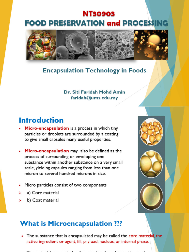 Microencapsulation in Food Processing | PDF | Liposome | Emulsion