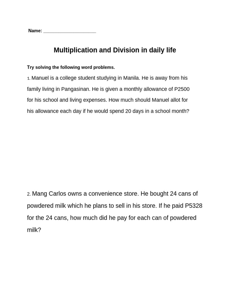 Mul and Div | PDF