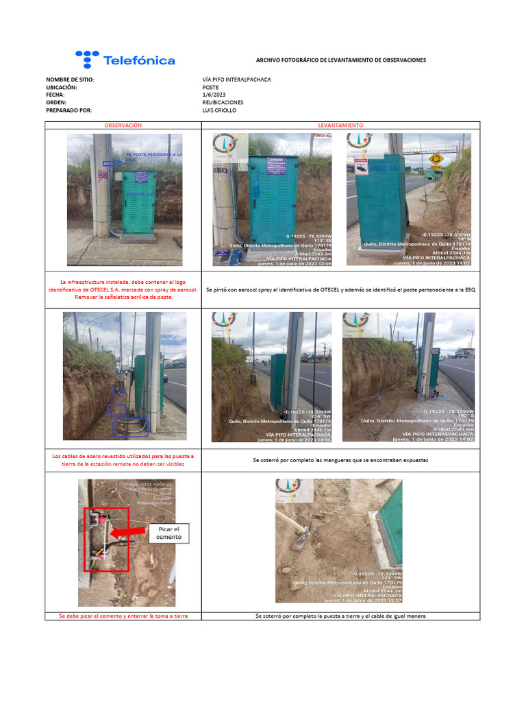 Reubicación y Mejora de Infraestructura OTECEL | PDF