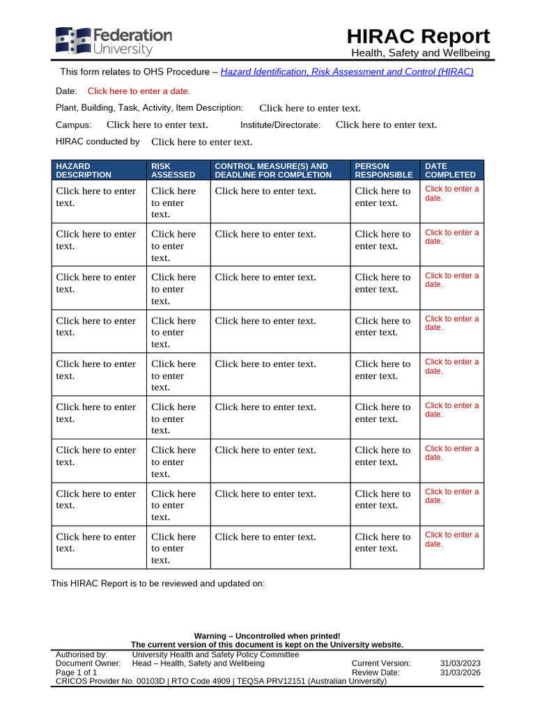 HIRAC Report Unrestricted | PDF | Safety | Occupational Safety And Health