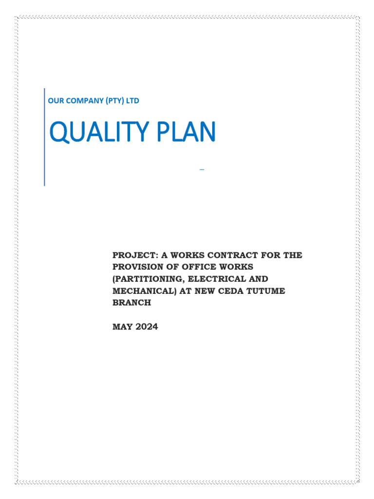 Quality Plan - CEDA - Tutume | PDF | Specification (Technical Standard ...