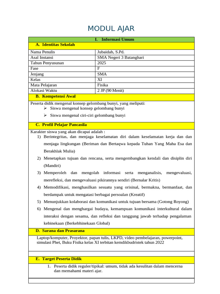 Modul Ajar Supervisi 2025 | PDF