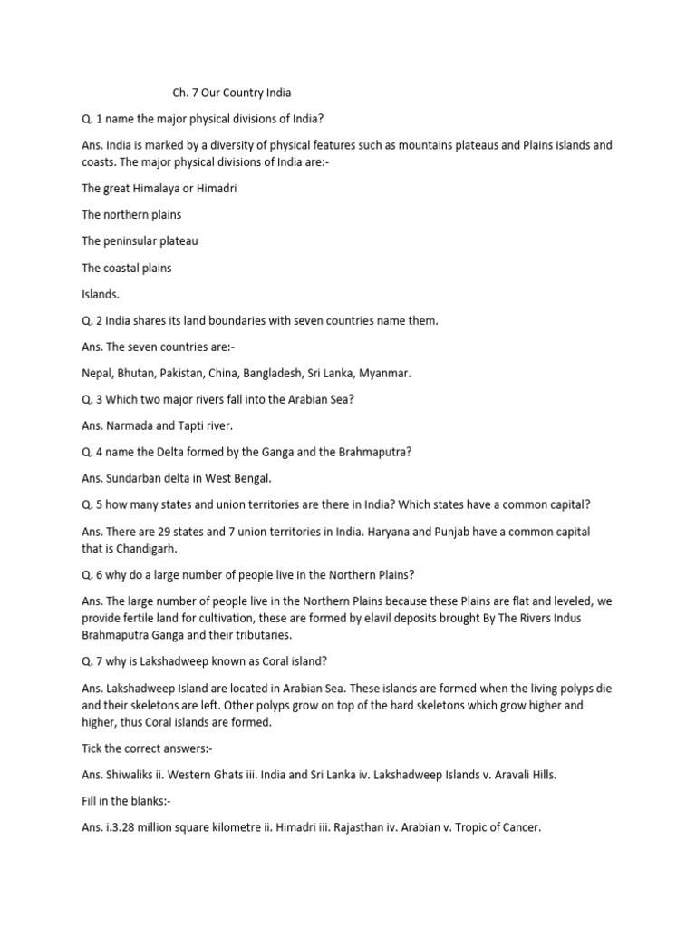 Class 6th (Geography) Ch.7 (Notes) | PDF