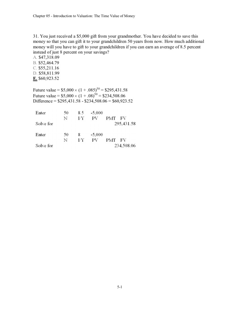 31 Questions | PDF | Present Value | Time Value Of Money