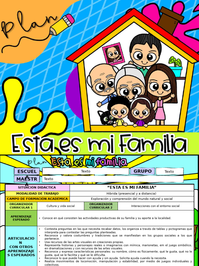Actividades Didácticas sobre la Familia | PDF | Salón de clases ...