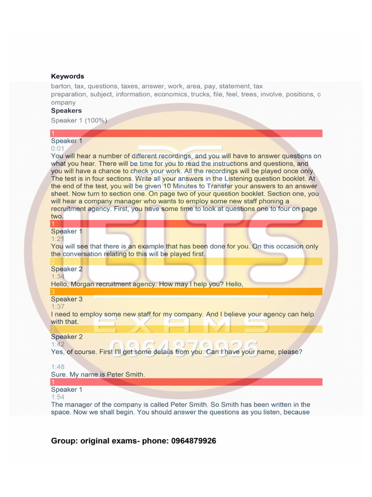 Test 10 - Transcripts | PDF