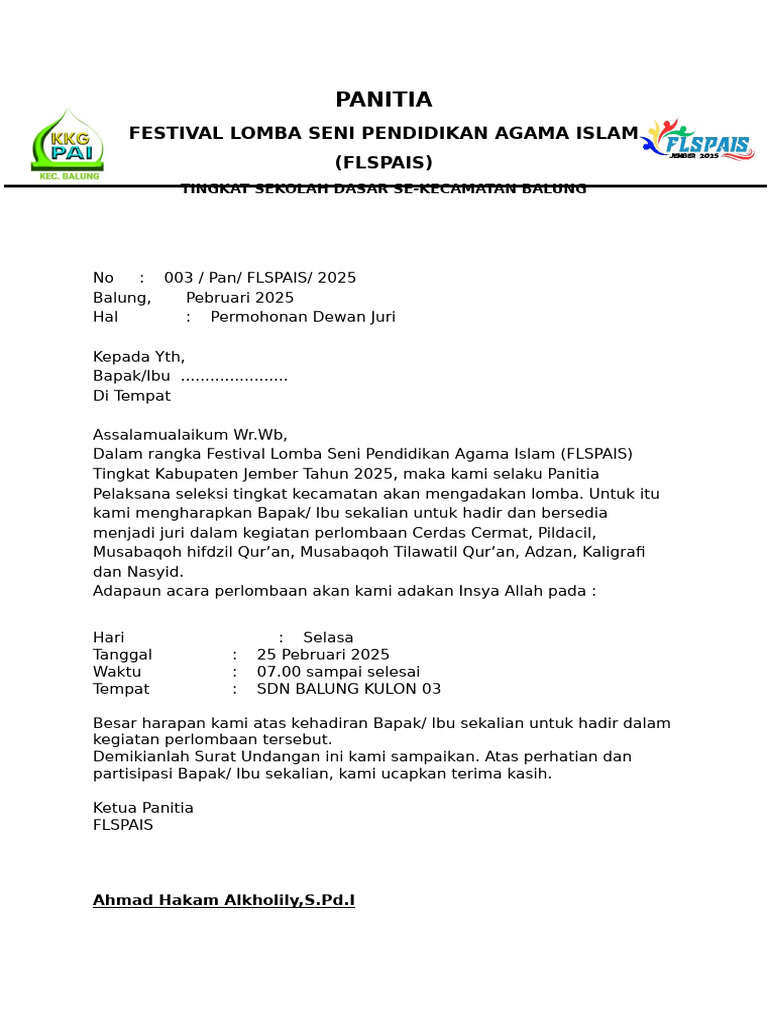 Undangan Juri | PDF