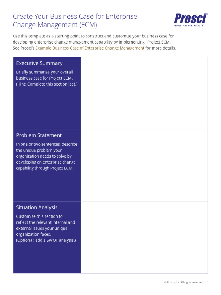 Business-Case-for-Enterprise-Change-Management (Prosci 2D-4P) | PDF ...