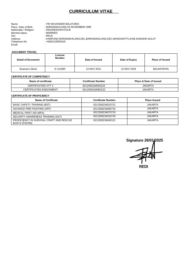 CV - TRI NOVANDER | PDF
