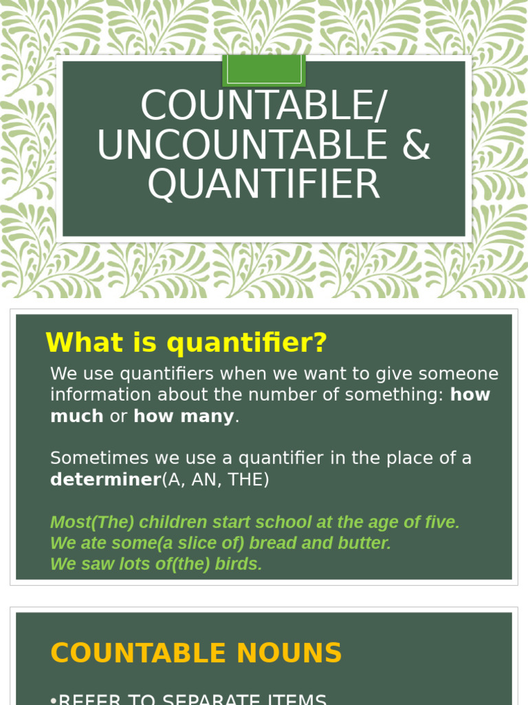 Countable Uncountable Quantifier | PDF
