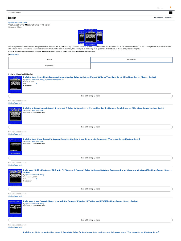 The Linux Server Mastery Series (10 Book Series) Hardcover Edition | PDF | Linux | Computing