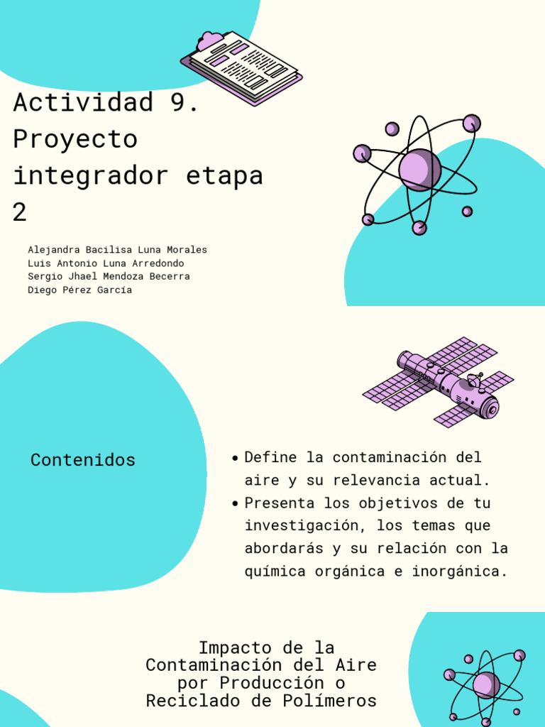 Actividad 9. Proyecto Integrador Etapa | PDF | Contaminación | Compuesto orgánico volátil