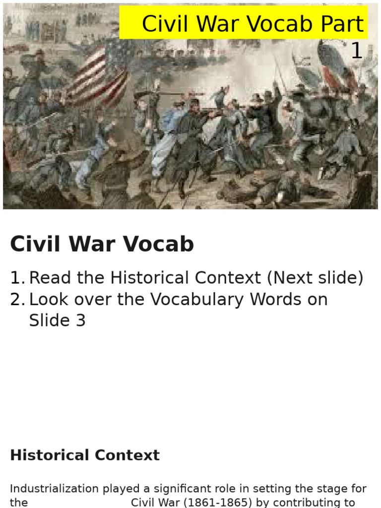 Civil War Vocabulary and Context Guide | PDF