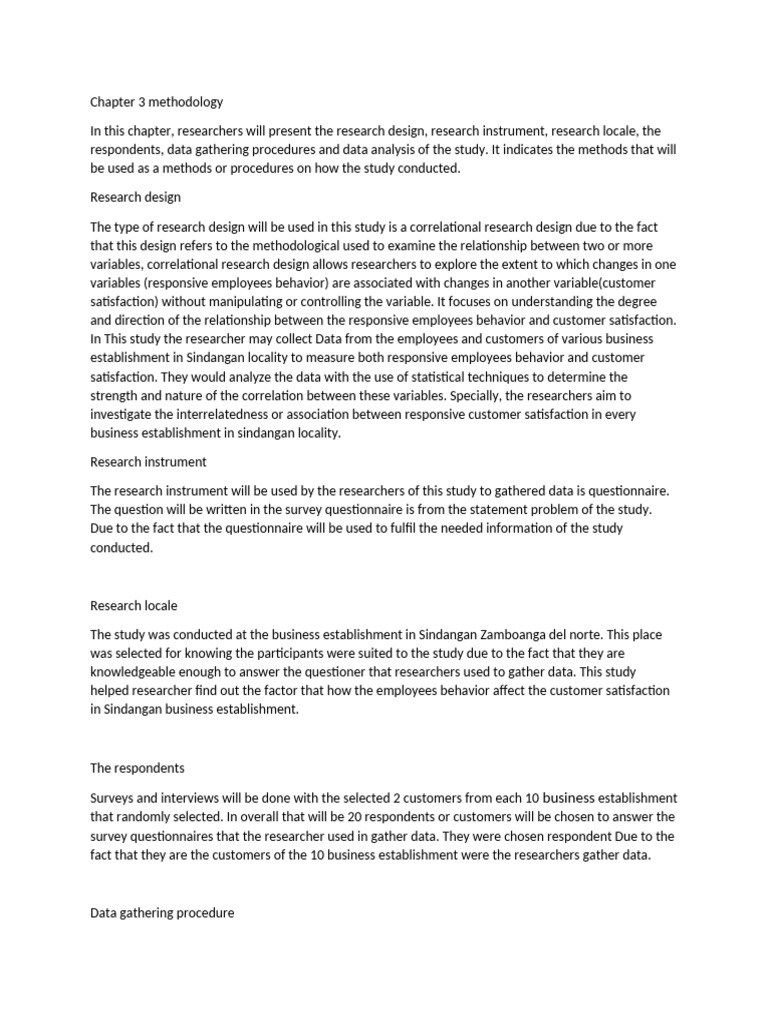 Chapter 3 methodology | PDF | Survey Methodology | Questionnaire
