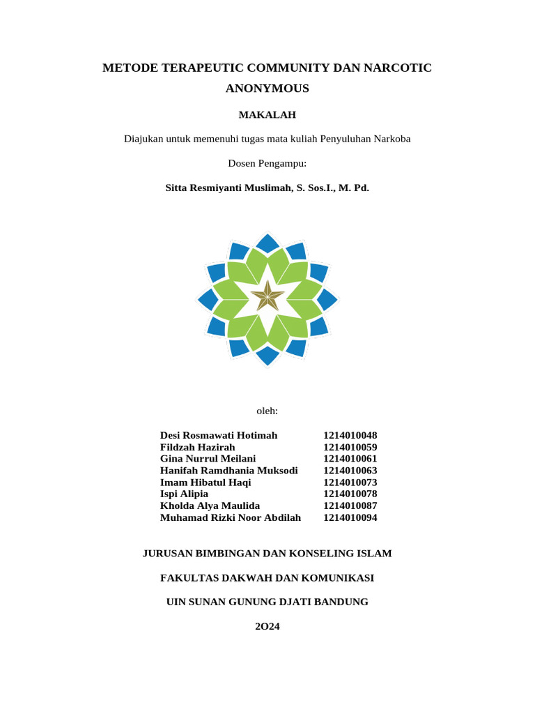 Metode Terapeutic Comunity Dan Narkotik | PDF