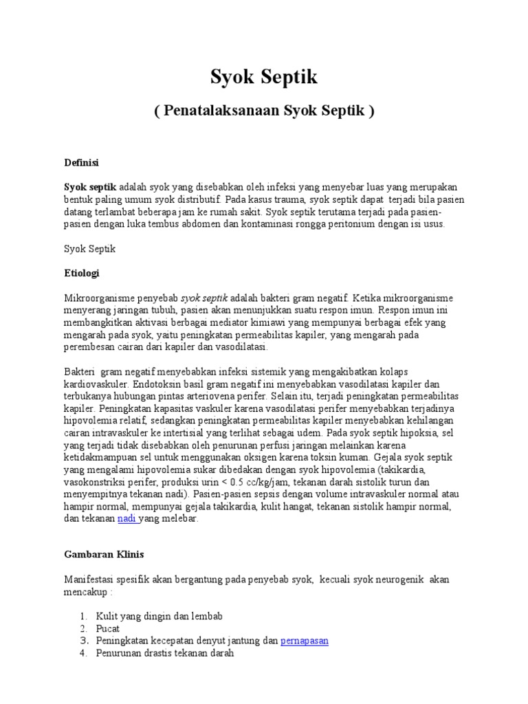 Syok Septik | PDF