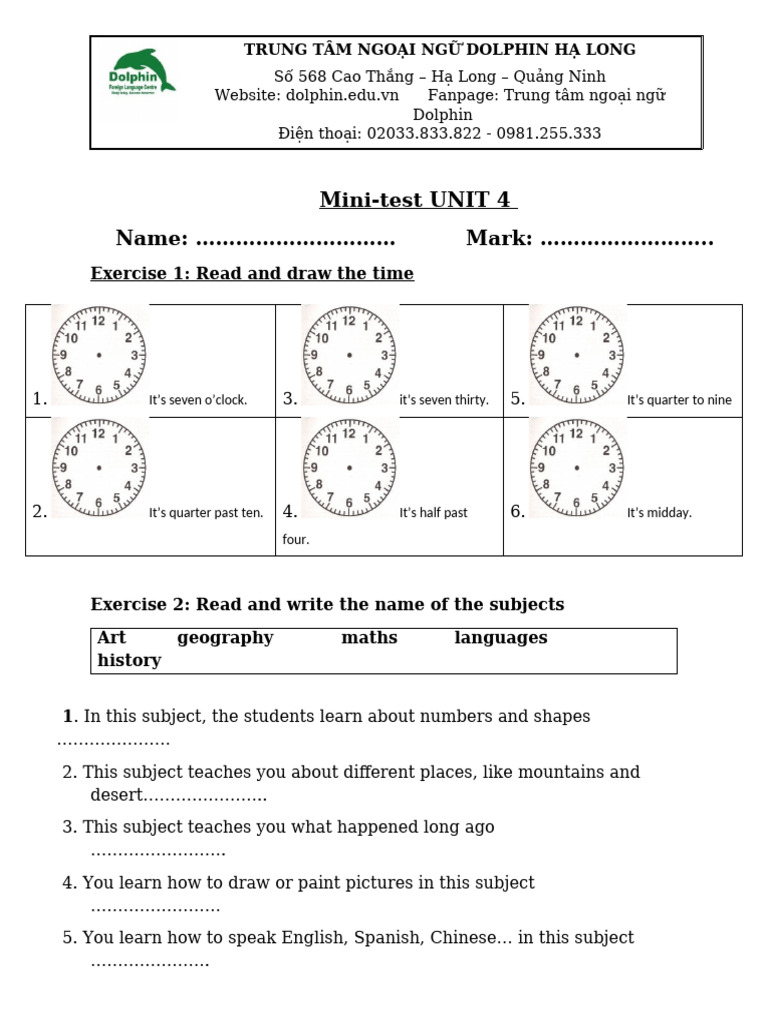 Mini Test Unit 4 | PDF