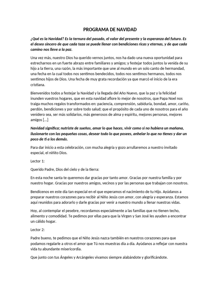Programa de Navidad | PDF | Navidad | Amor