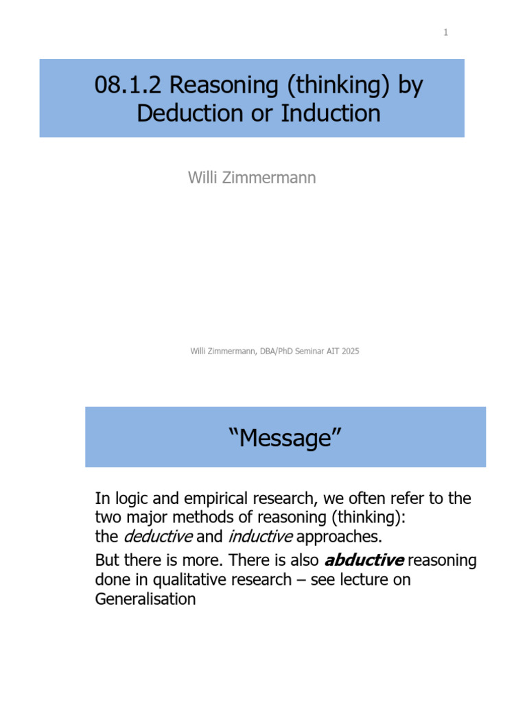 Induction vs. Deduction in Research | PDF | Inductive Reasoning ...