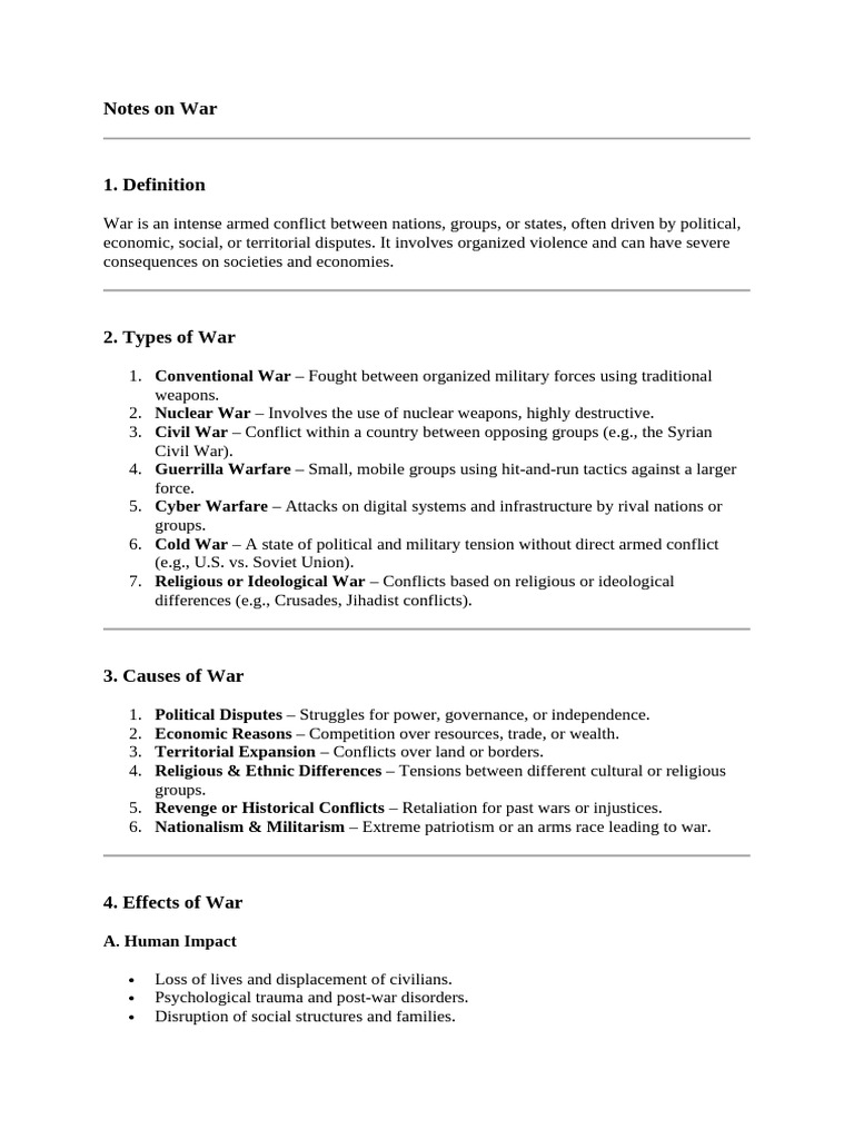 Notes on War | PDF | Cold War | United Nations