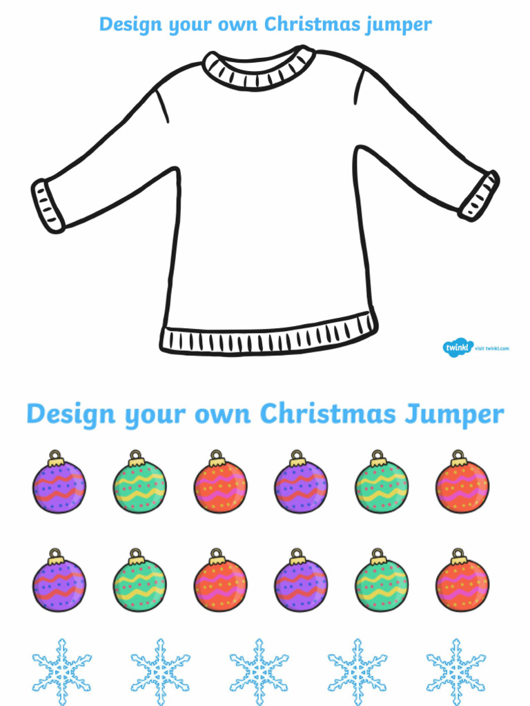 Christmas Jumper Design Cut and Stick Activity | PDF