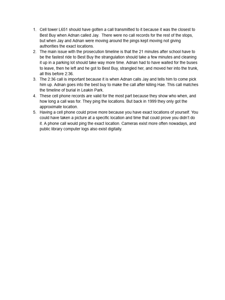 Law ADNAN SYED CASE ASSIGNMENT | PDF