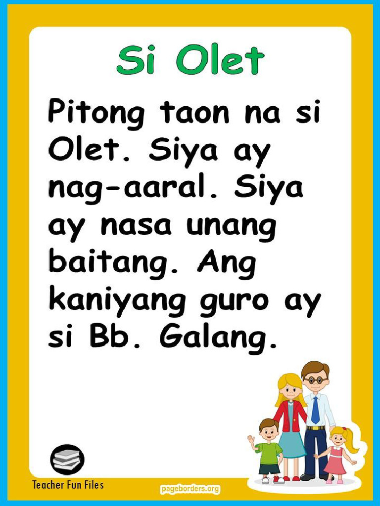 Filipino Reading Materials For Kindergarten | PDF