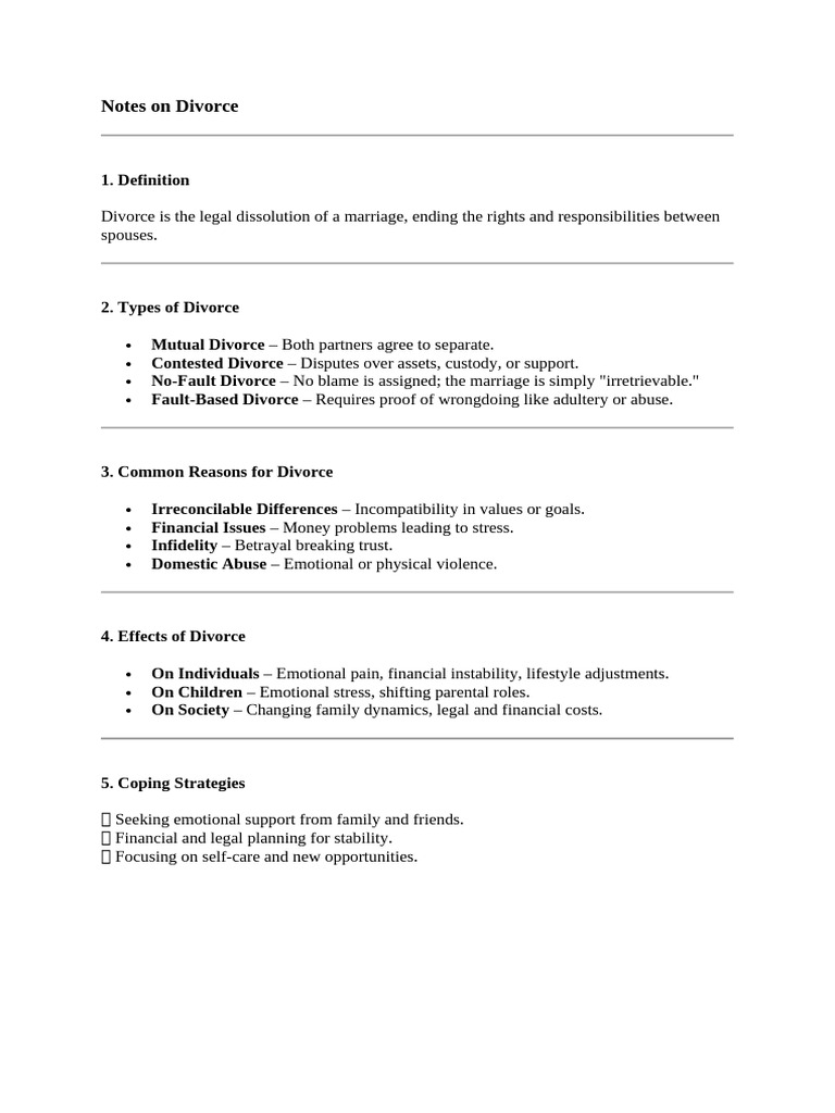 Notes on Divorce | PDF