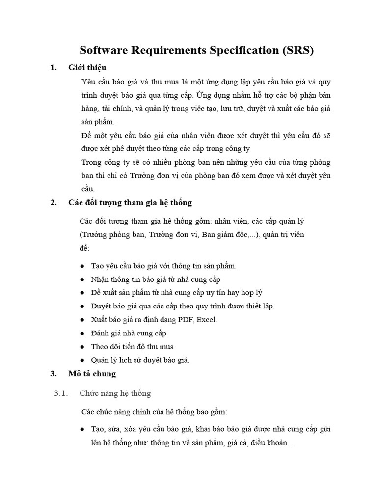 Software Requirements Specification | PDF