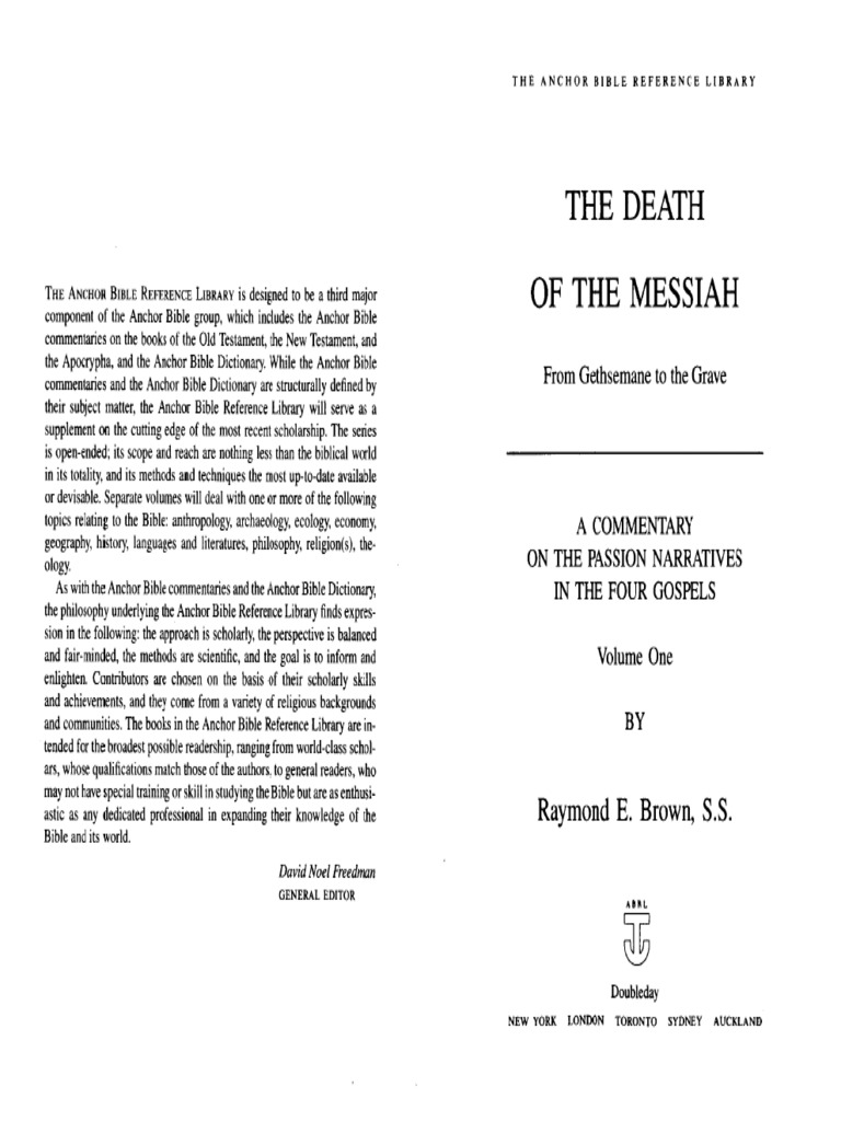 232.02 - The Death of The Messiah - 1 - Raymond E. Brown | PDF