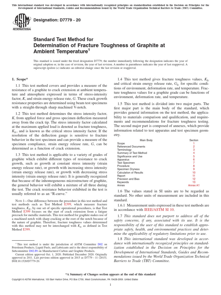 Fracture Toughness Testing for Graphite | PDF | Fracture | Fracture ...