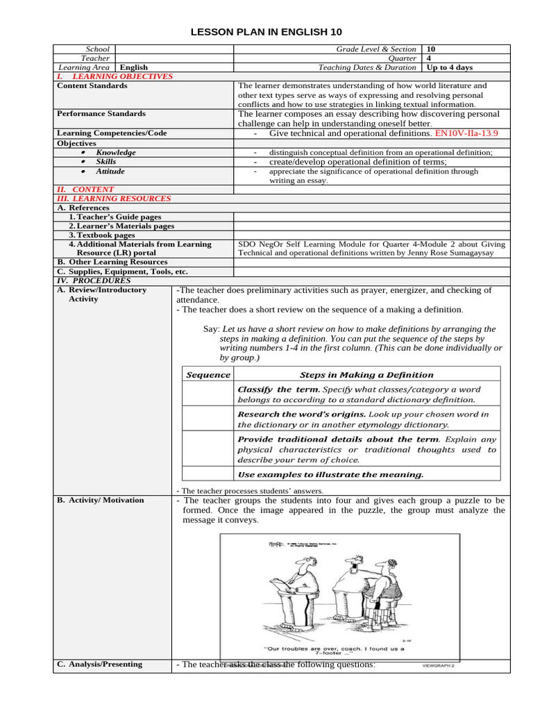 DLP Eng10 4th Quarter Melc 2 | PDF | Learning | Teachers