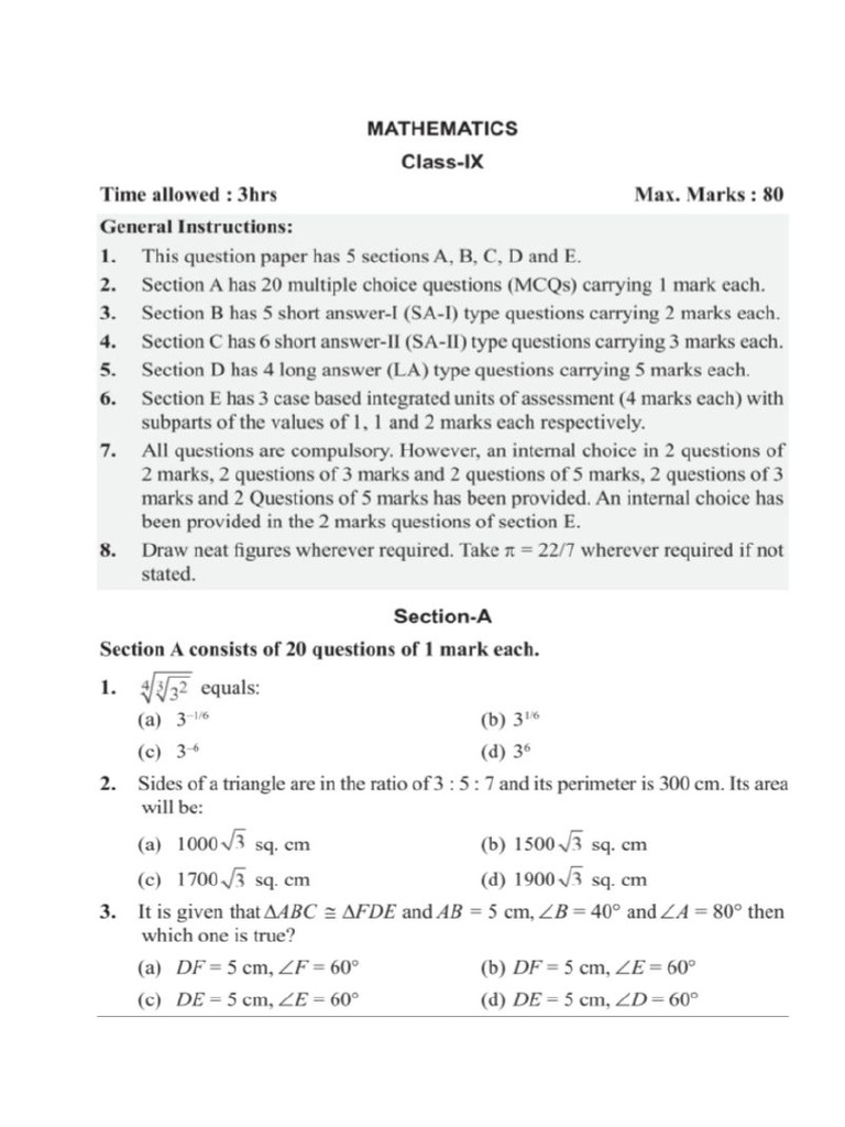 class 9th maths mtp -1 2024 -25 | PDF