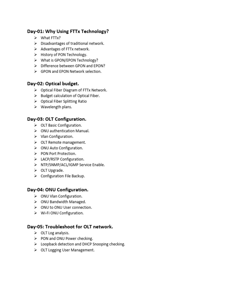 OLT Training Course Overview | PDF