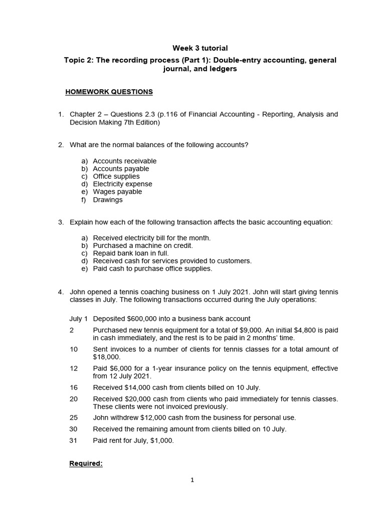 Double-Entry Accounting Tutorial | PDF | Debits And Credits | Banks