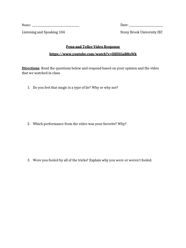 104 LS Unit 2 Penn and Teller Worksheet | PDF
