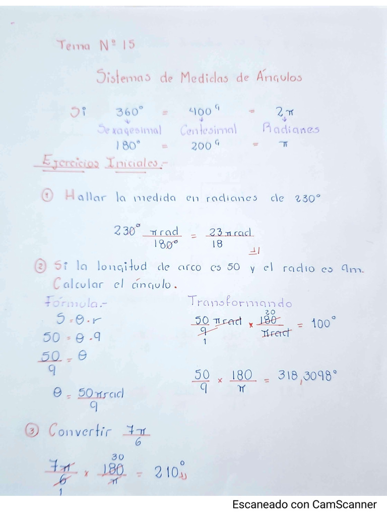 Tema 15 Sistemas de Medidas de Angulos | PDF