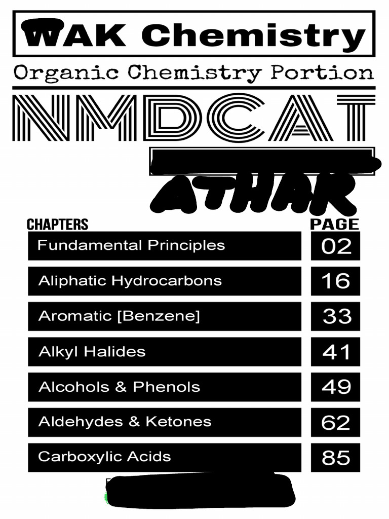 WAK - MDCAT - Organic Chemistry Notes by Ahsan Hafeez-1 | PDF