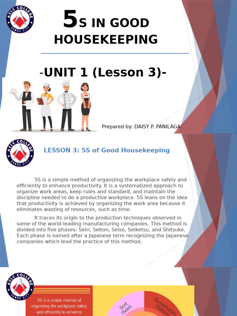 INTRO_UNIT-1-LESSON-3-5S in Good Housekeeping | PDF