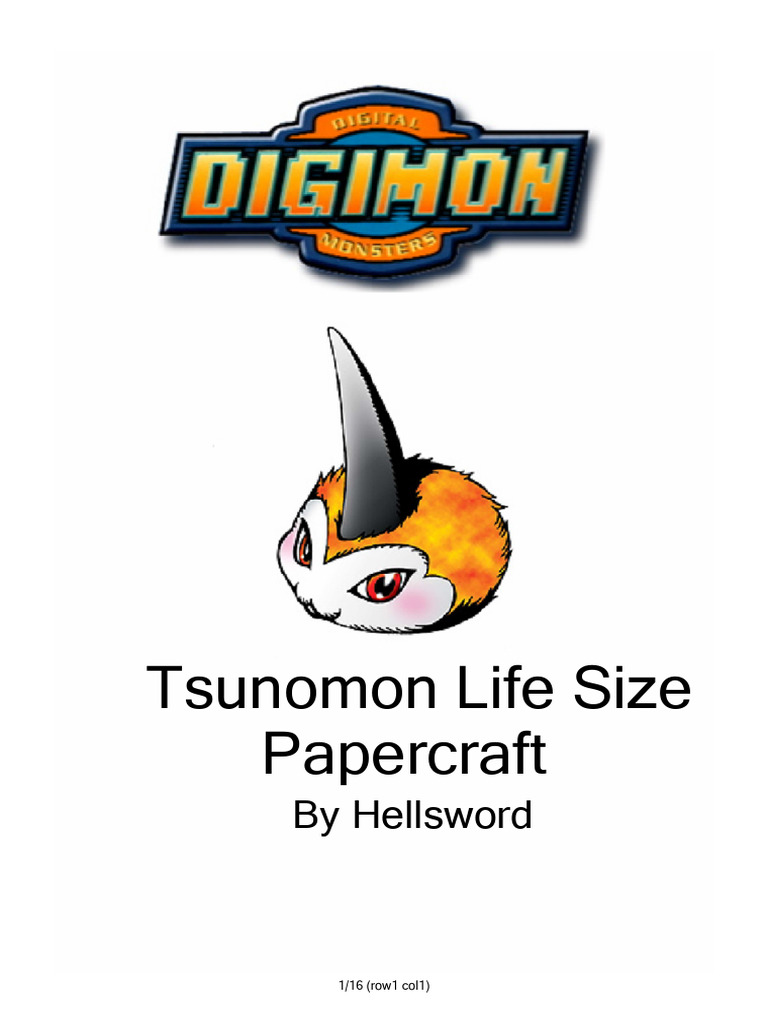 Tsunomon Lifesize Papercraft | PDF