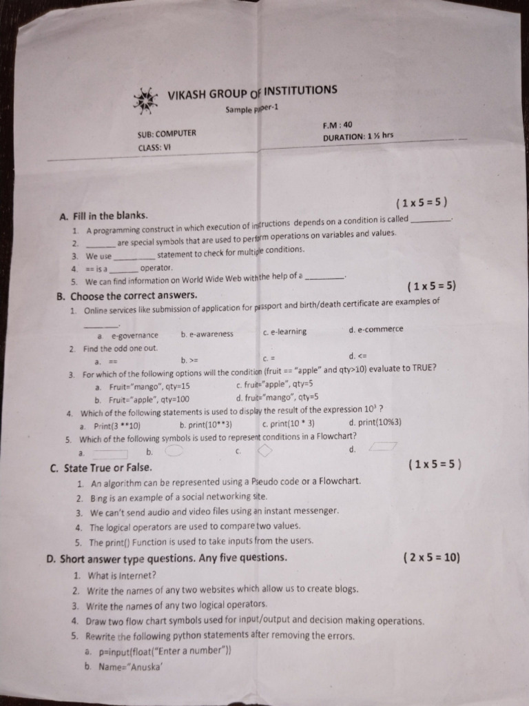 6th Sample Paper 21-Feb-2025 10-30-12 | PDF