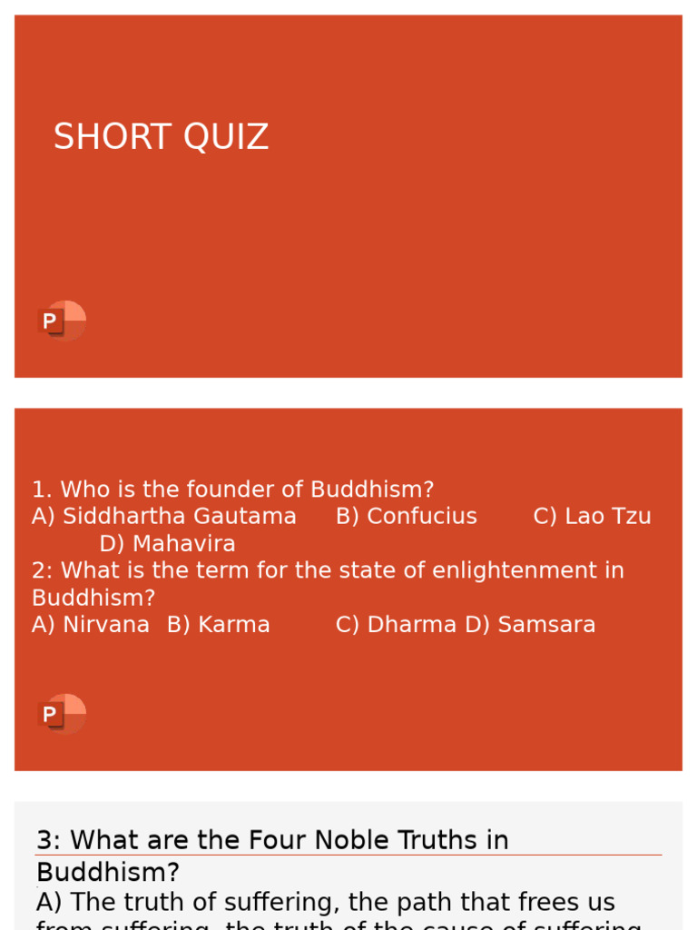 Quiz in Buddhism | PDF