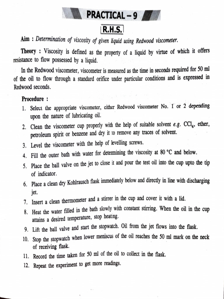 Redwood Viscometer Viscosity Test | PDF | Liquids | Viscosity