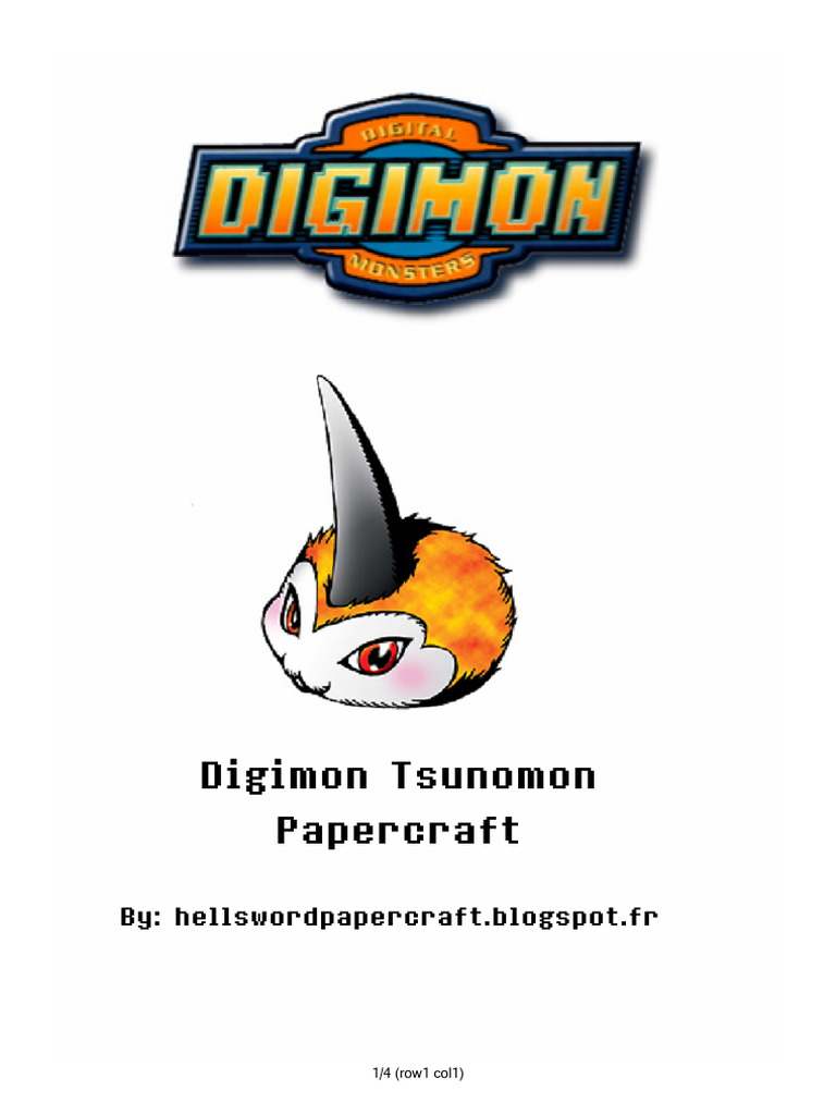 Tsunomon 15cm Papercraft Lineless | PDF