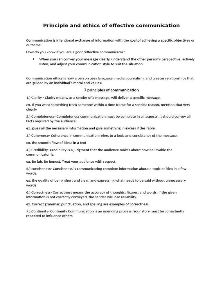 Principles of Effective Communication | PDF | Communication | Cognition