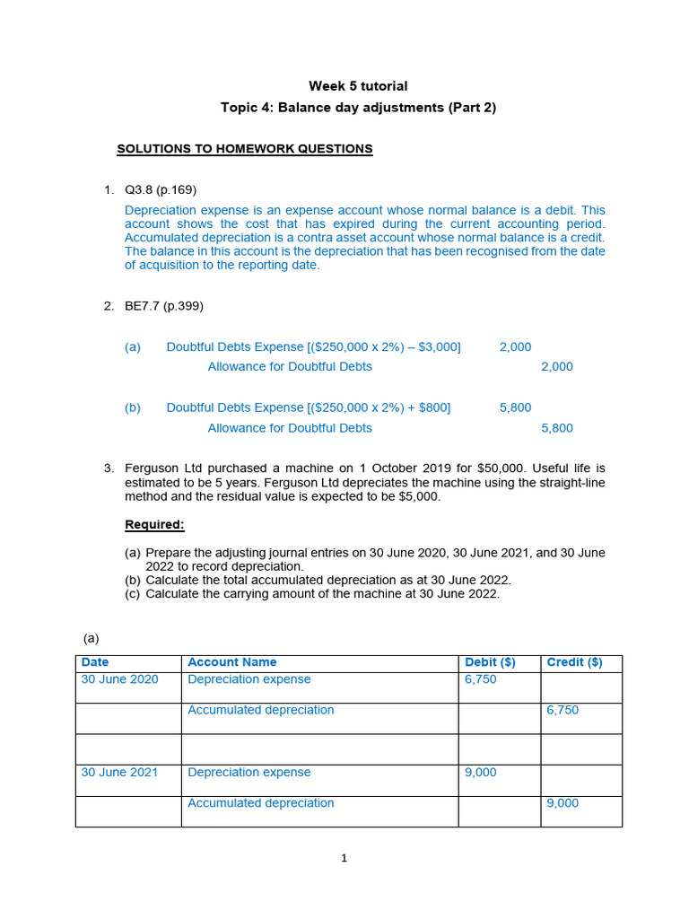 Balance Day Adjustments Tutorial | PDF | Debits And Credits | Bad Debt