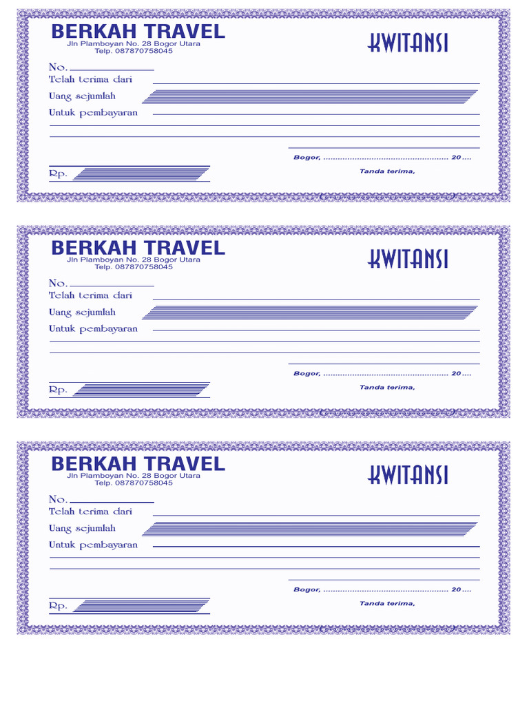 Kwitansi Berkah Travel | PDF