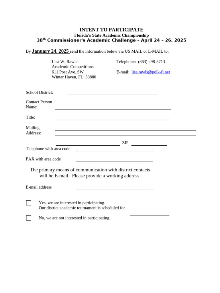 25 Cac Intent Form | PDF