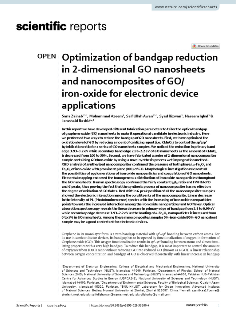 bandgap decrease | PDF | Graphene | Band Gap