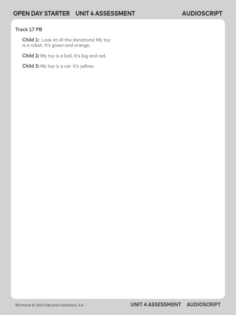 ODs Assessment U4 Audioscript | PDF